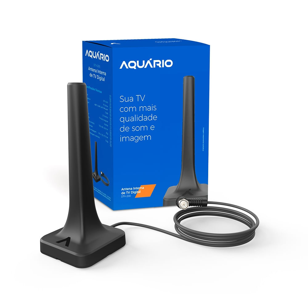 Antena Interna Digital 4K DTV-200 Aquário - khronos